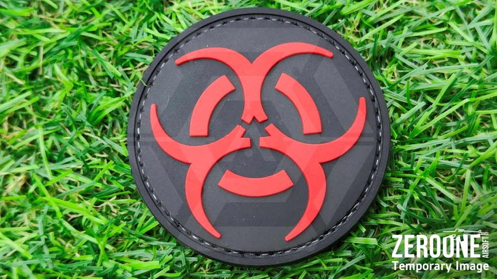 ZO PVC Velcro Patch "Biohazard Circle" (Red & Black) - Zero One Airsoft