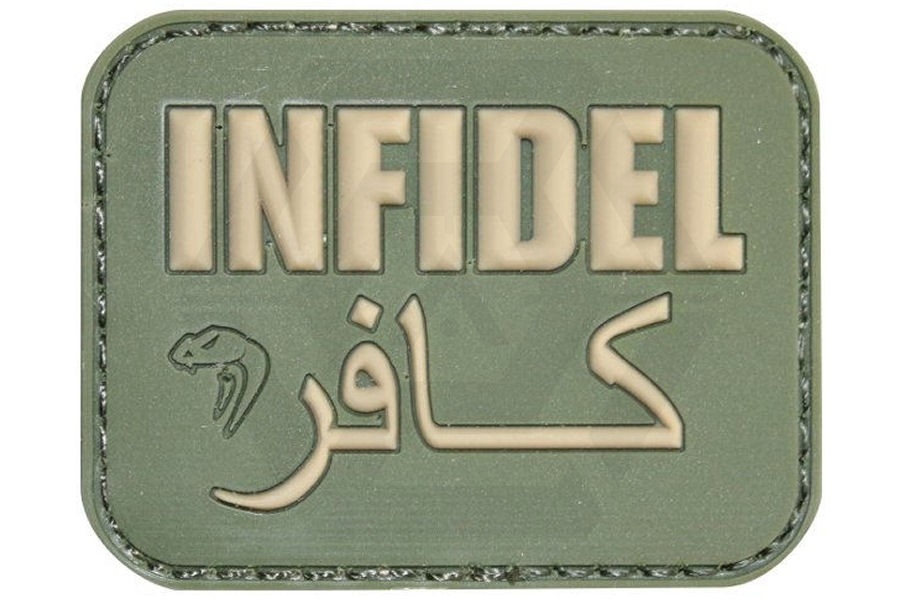 Viper Velcro PVC Morale Patch "Infidel" (Olive) - Zero One Airsoft